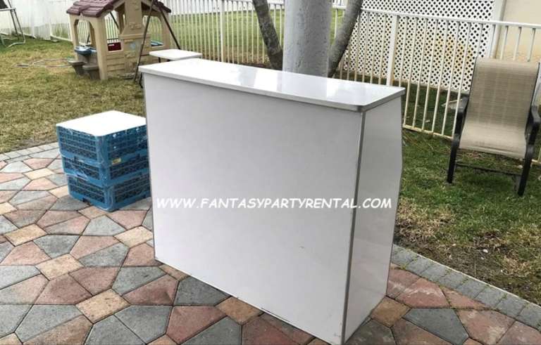 White Portable Bar - Fantasy Party Rental Broward - Miami